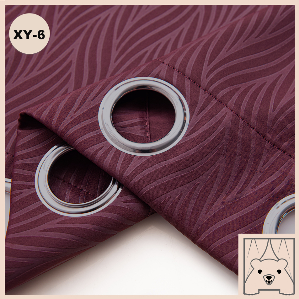 Cozy Bear W100cm【Ready Stock】Leaf Texture /Langsir Blackout/Hotel Fabric/Sunblock Curtain/Block ...