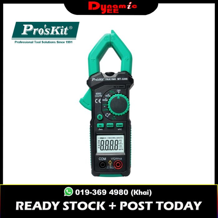 PRO'SKIT Digital Clamp Meter 3 5/6 AC/DC True RMS Multimeter MT-3209 ...