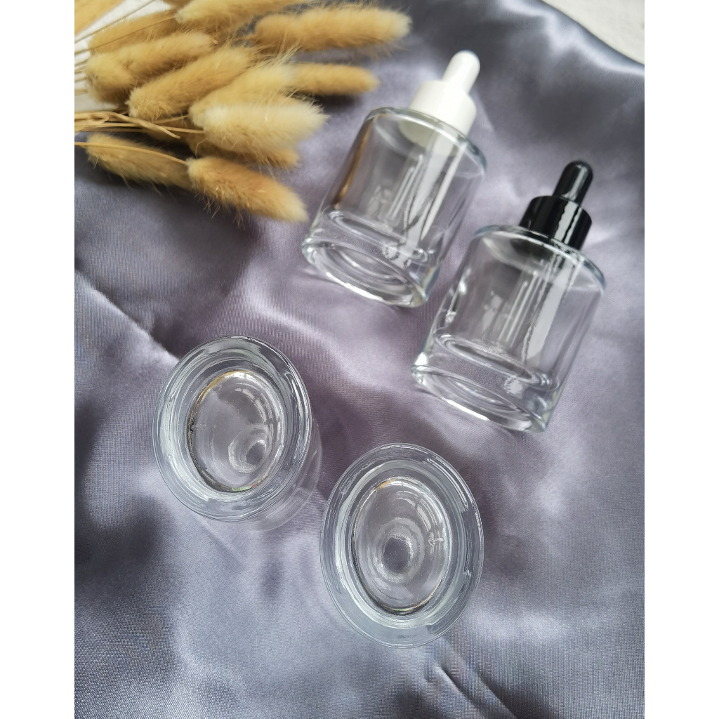 NEW PRODUCT!!! OVAL SHAPE GOOD QUALITY BOTTOM THICK GLASS DROPPER BOTTLE CLEAR 30ML -GOLD/SILVER ...