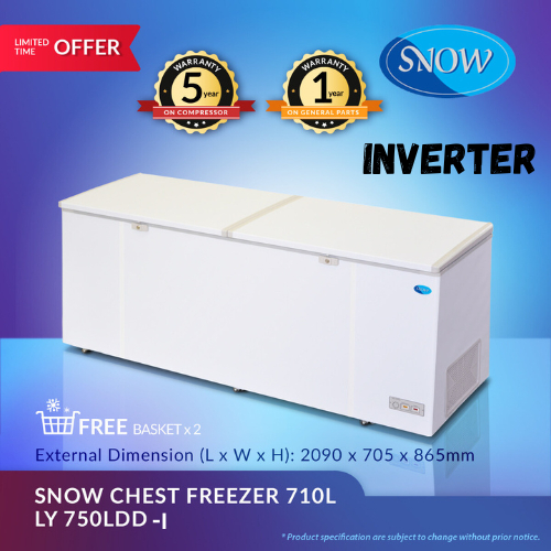 SNOW CHEST FREEZER (LIFTING DOOR SERIES) 540L/710L (INVERTER COMPRESSOR ...