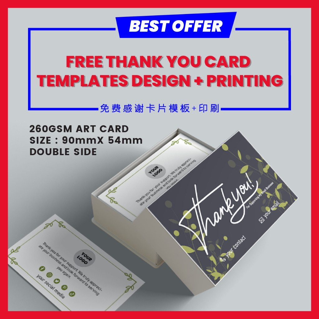 [BEST OFFER]Free Thank You Card Templates Design Business Card With ...