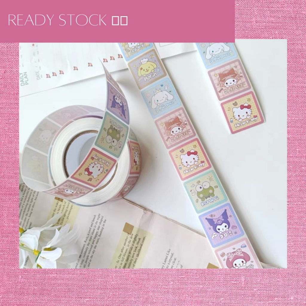 Ready Stock 500pcs/Roll Sanrio Character Cute Ins PVC Waterproof ...