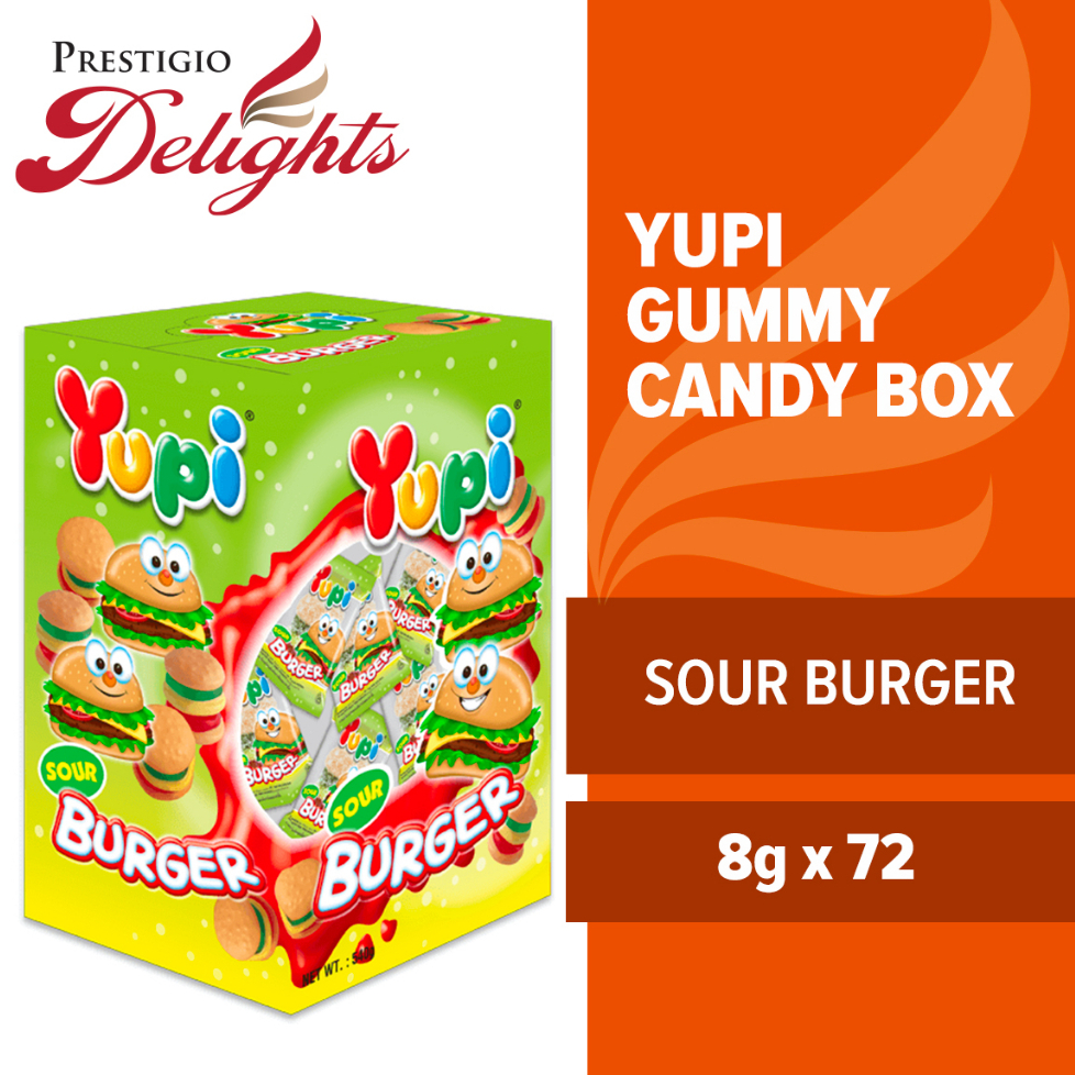 Yupi Sour Burger Gummy Candy Box 8g x 72 (1 Outer) | Shopee Malaysia