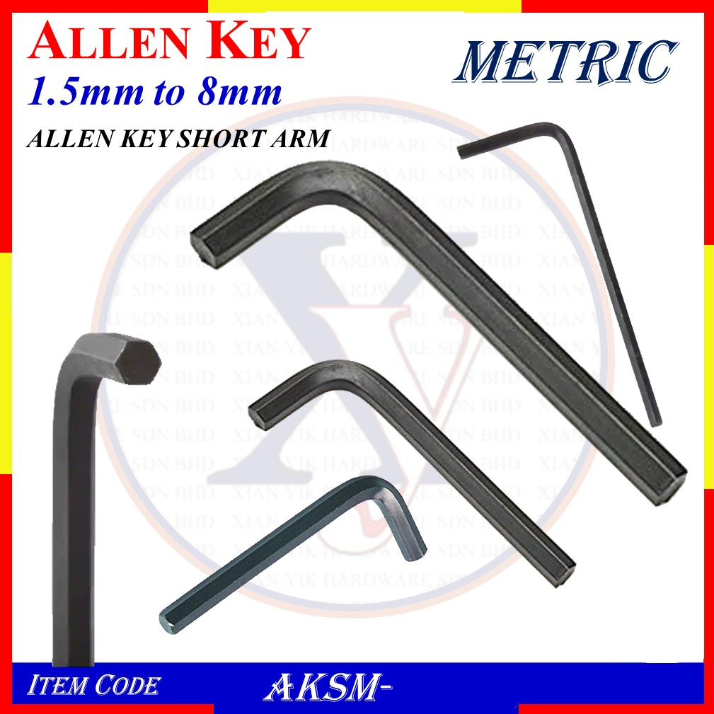 AKSM- 1.5mm TO 8mm HEX ALLEN KEY SHORT ARM ALLEN KEY | Shopee Malaysia
