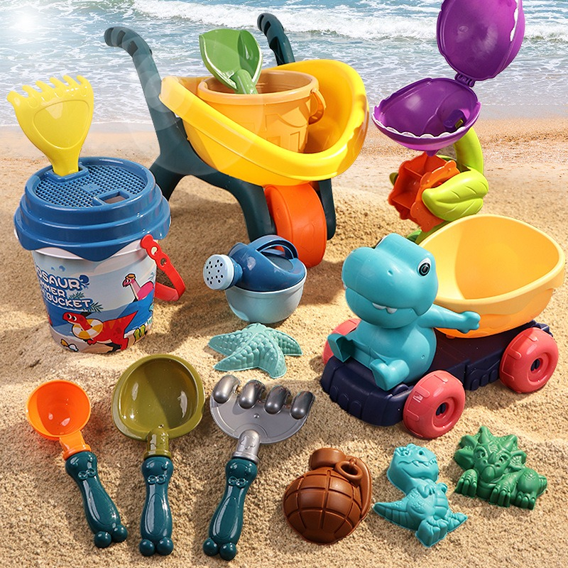 Beach Toy Bucket Set DIno Set Dump Truck Set with Showel Sand Castle ...