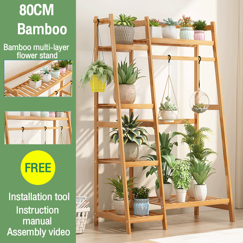 Flower Pot Rack Outdoor Plant Rak Flower rack shelf plant solid wood ...