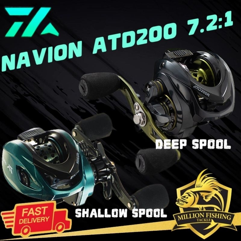 【RLB003/RLB004】Mesin BC Reel NAVION ATD200 Baitcasing Fishing Reel ...