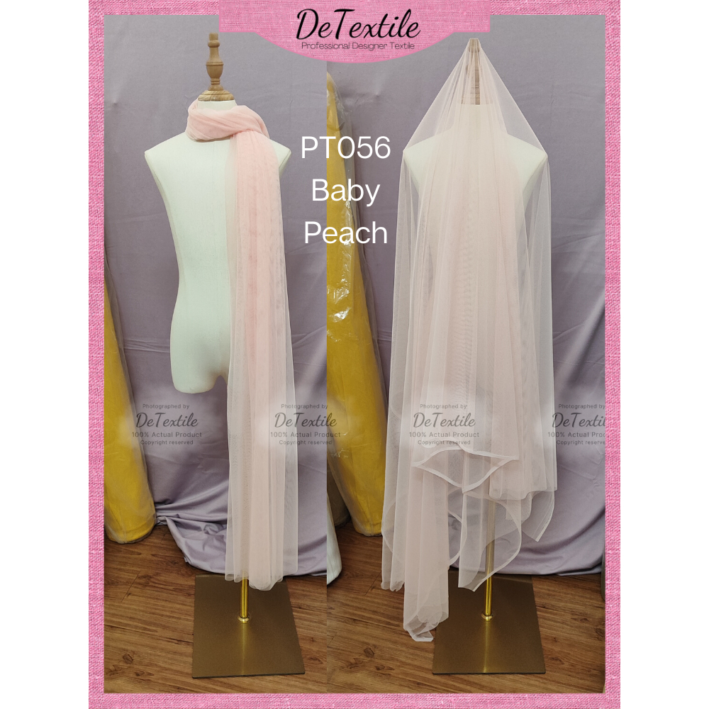 DeTextile Premium Tulle Bridal Soft Net Kain Net Lembut Murah Bidang ...