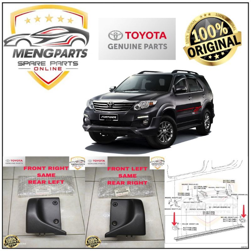 ORIGINAL 💯% TOYOTA FORTUNER TGN51,KUN50 SIDE STEP COVER ,SIDE STEP ...