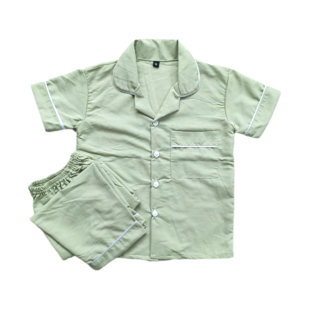 [KIDS] EXCLUSIVE BUTTON CARTOON PYJAMAS~PYJAMAS BUTANG ~ DUSTY GREEN ...