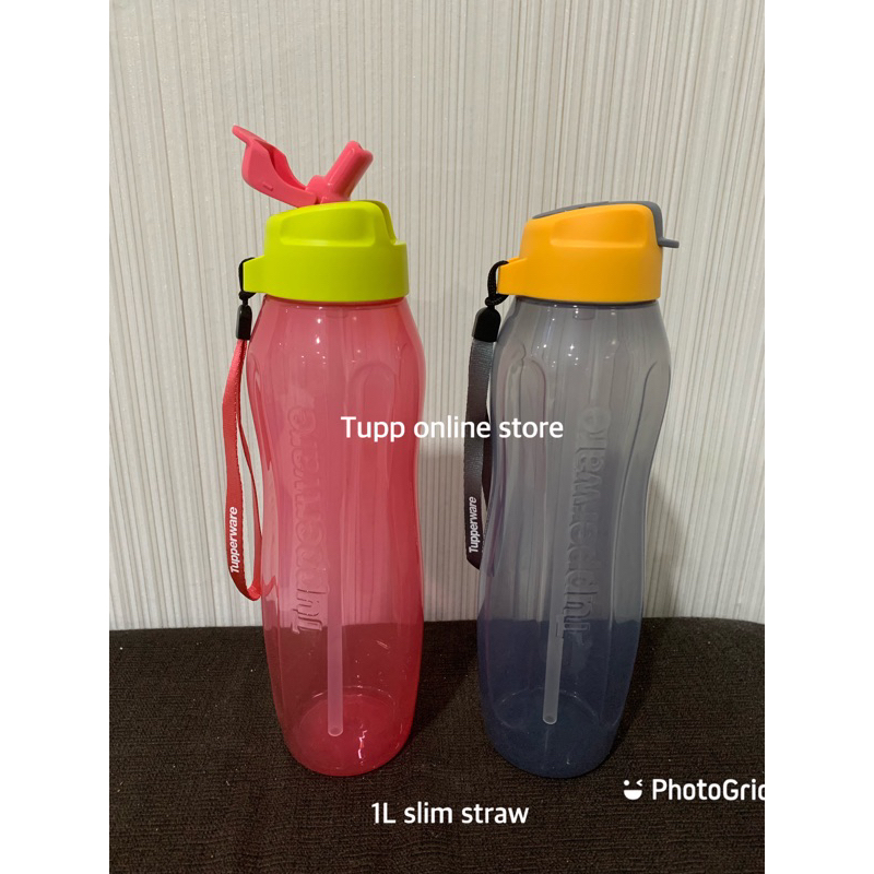 🔥Tupperware 1L slim straw bottle(1) free refill straw 1pc🔥 | Shopee ...
