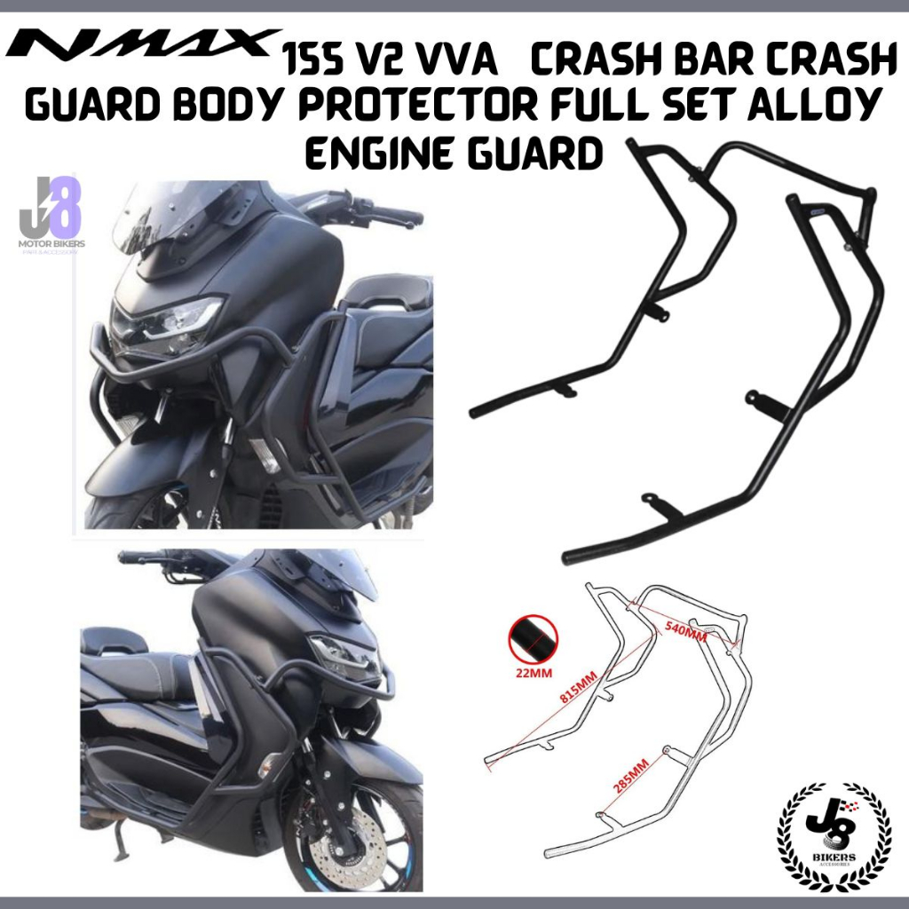 YAMAHA N MAX NMAX 155 V2 VVA EGNINE GUARD CRASH BAR CRASH GUARD BODY ...