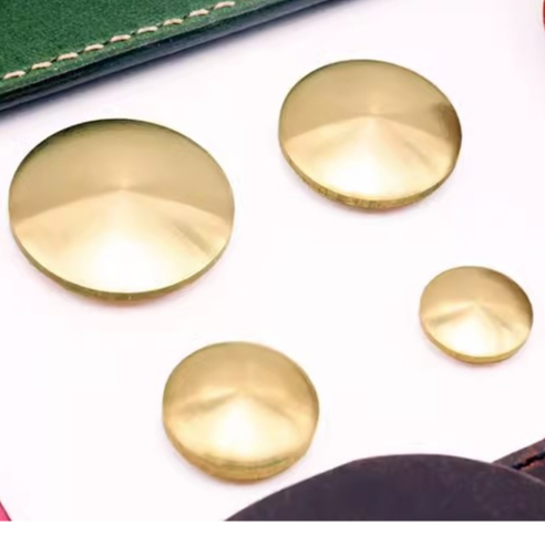 15/20/25/30mm Solid Brass Plain Domed Smooth Shiny Screw Back Conchos ...