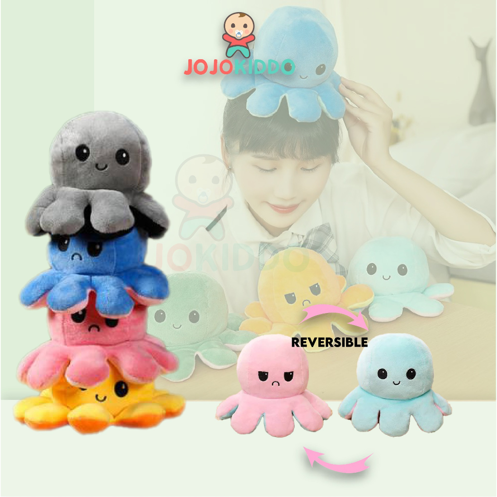Octopus Viral 20/30/40 cm Happy Sad Reversible Flip Octopus Plush Doll ...