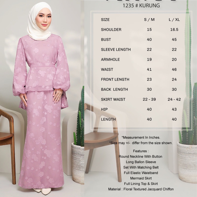 (S-XL) PINK / PEACH / DUSTY PINK TEMA BAJU KURUNG DRESS BRIDESMAID ...