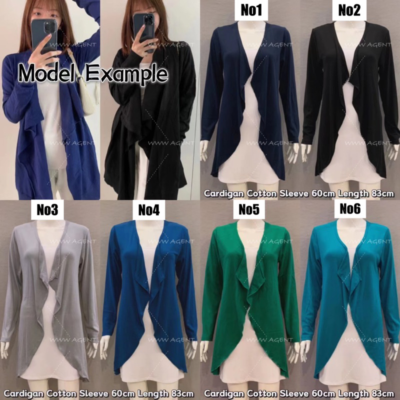 Kasual Kardigan Cotton Plain Casual Women Long Sleeve Long Cardigan ...