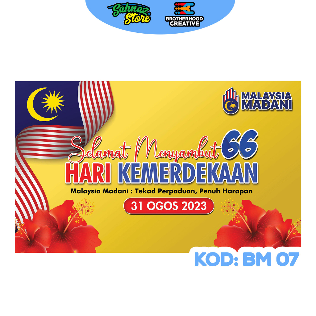 Banner merdeka malaysia madani 2023 - 66tahun merdeka | Shopee Malaysia