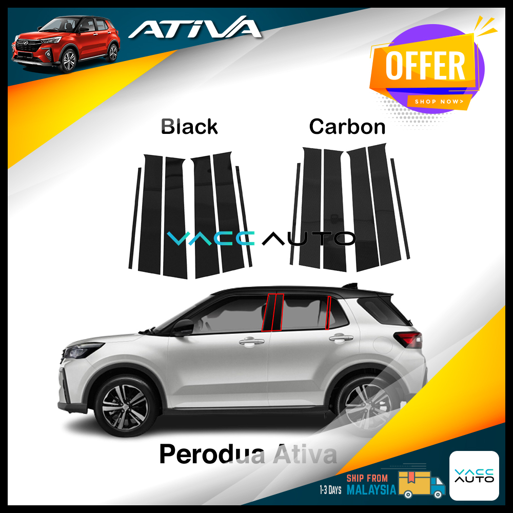 Perodua Ativa A200 2019-2025 Door Pillar Dark Piano Black Carbon Vacc ...