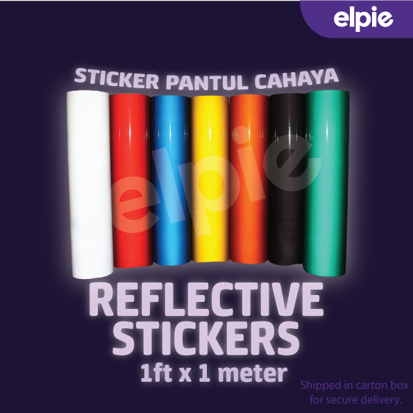 30.5cm x 100cm Reflective Stickers Car Stickers | Sticker Pantul Cahaya ...