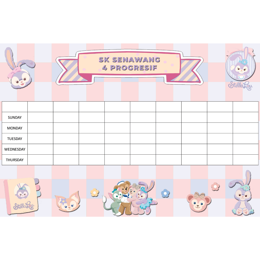 JADUAL WAKTU SEKOLAH TEMPLATE DIGITAL VIRTUAL | Shopee Malaysia
