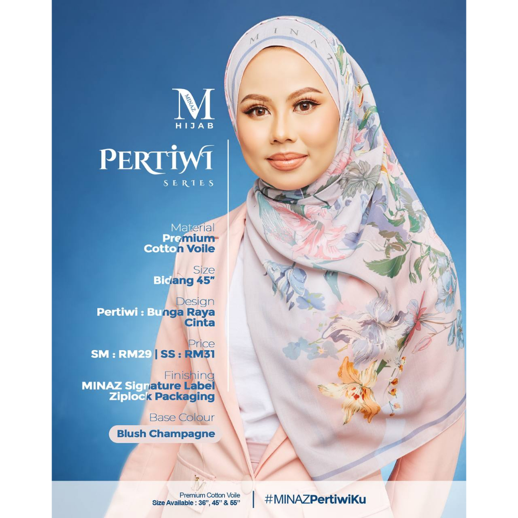 [READY STOCK] Minaz Hijab Pertiwi Code 156 Bunga Raya Cinta | Shopee ...