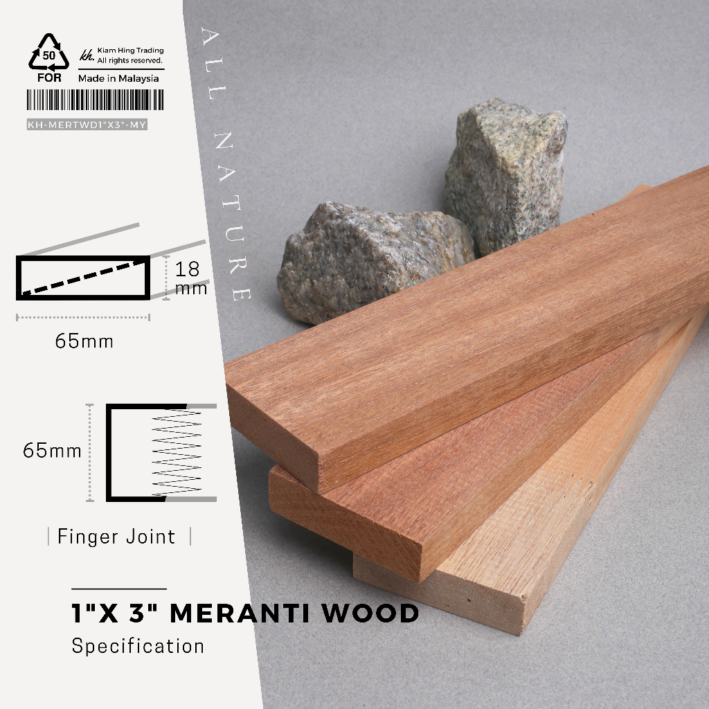 1x3 Meranti wood (18mm x 65mm) Finger joint wood | Meranti timber ...