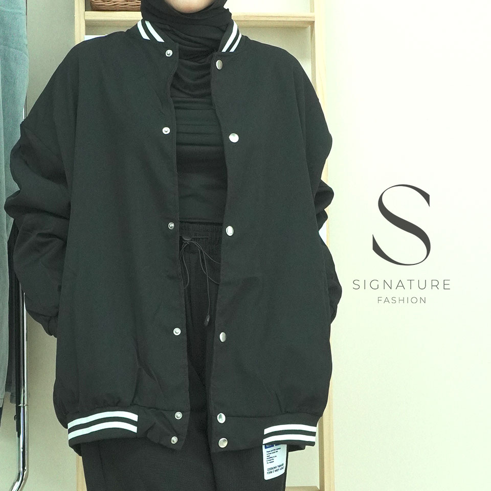 [CLEARANCE] Black Plain Baseball Jacket | Shopee Malaysia