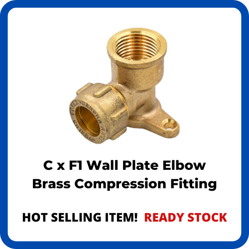 15mm x 1/2'' C x F1 Wall Plate Elbow Euco Brass Compression Fitting Inch Size | Shopee Malaysia