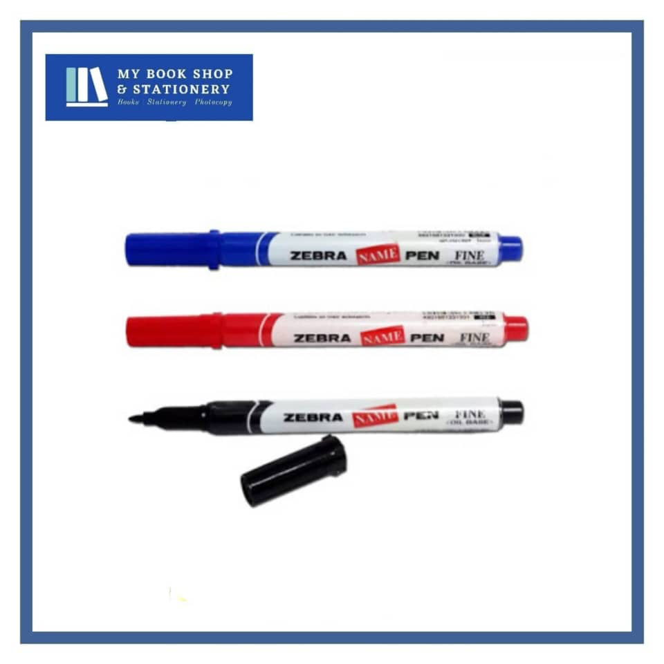 Zebra Name Pen / Marker Pen - Fine (Oil Base) | Shopee Malaysia