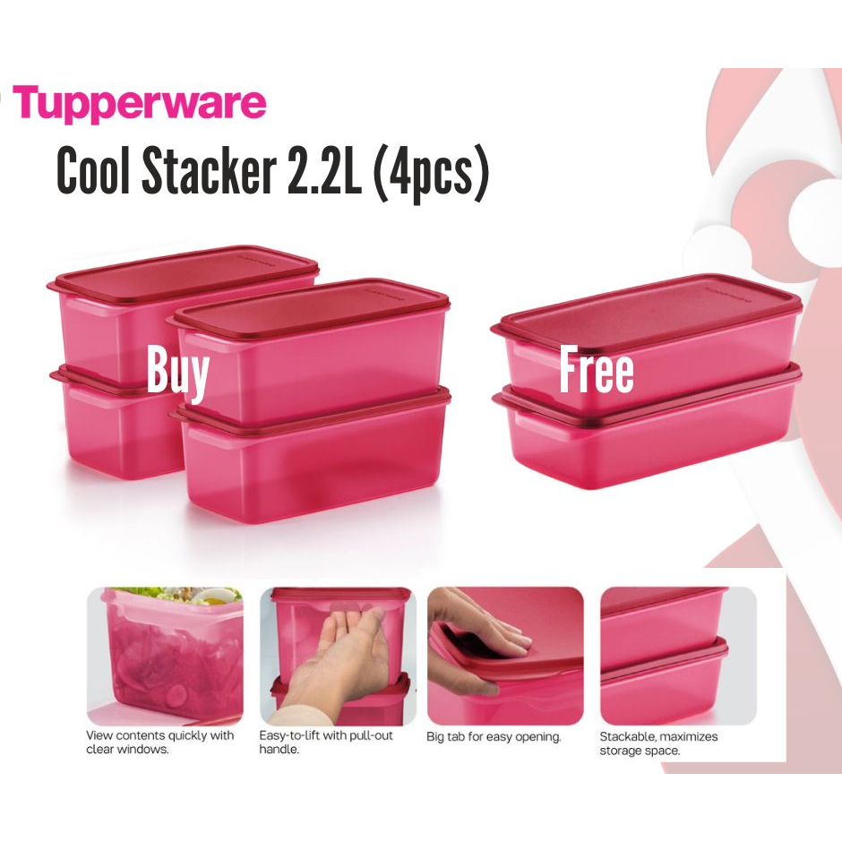 Tupperware Cool Stacker Pink / Purple / Red Bekas Makanan Stackable ...