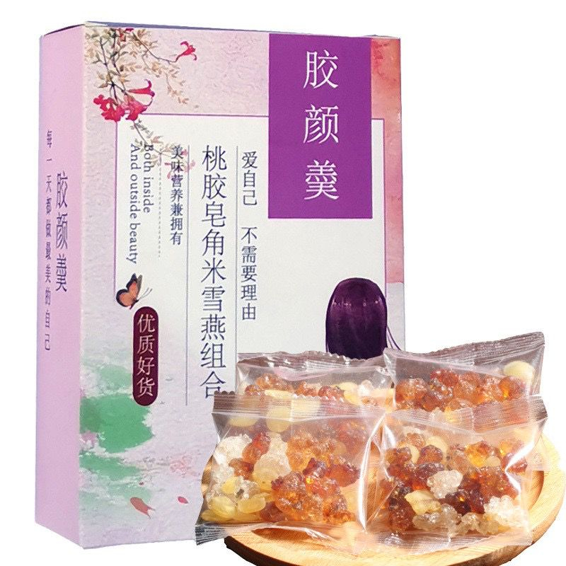 10 bags Natural Peach Gum Snow Swallow Saponin Rice 10包 天然桃胶雪燕皂角米 ...