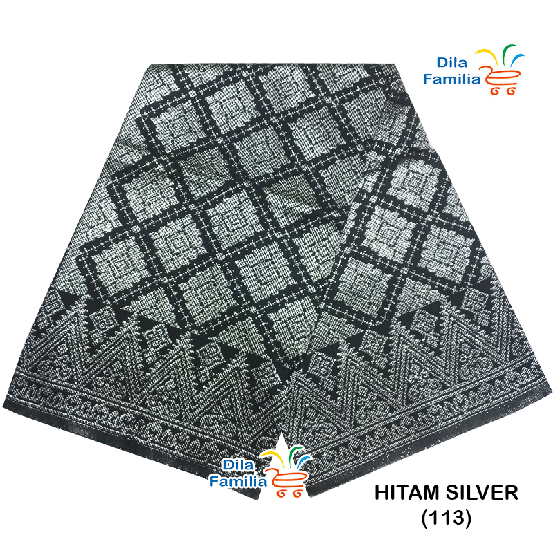 Sampin Songket Hitam Emas Gold Silver No 11 Tenun Siap Jahit 2 Meter ...