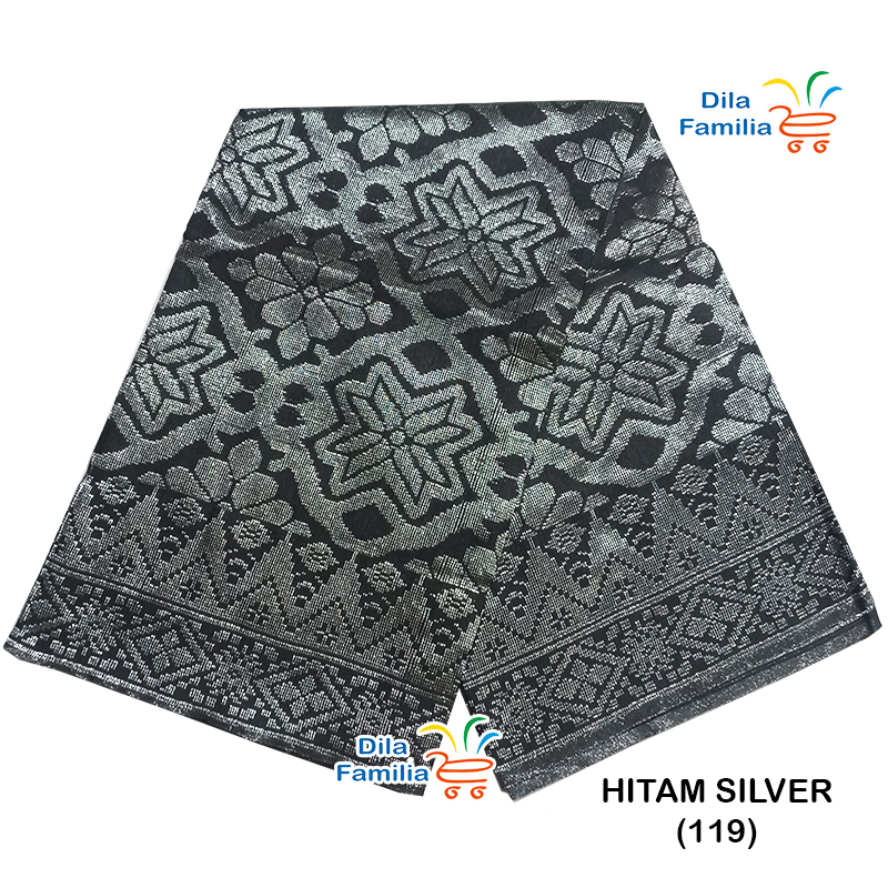 Sampin Songket Hitam Silver Emas Gold Tenun Siap Jahit 2 Meter Samping ...