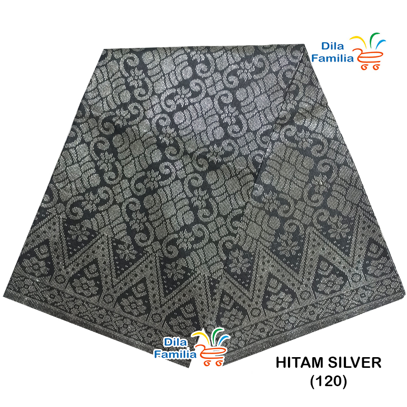 Sampin Songket Hitam Silver Emas Gold Tenun Siap Jahit 2 Meter Samping ...