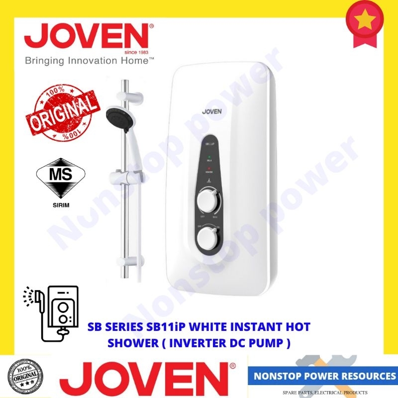JOVEN SB11iP Instant Water Heater shower Pemanas mandi Inverter DC Pump White Series 5-Spray ...