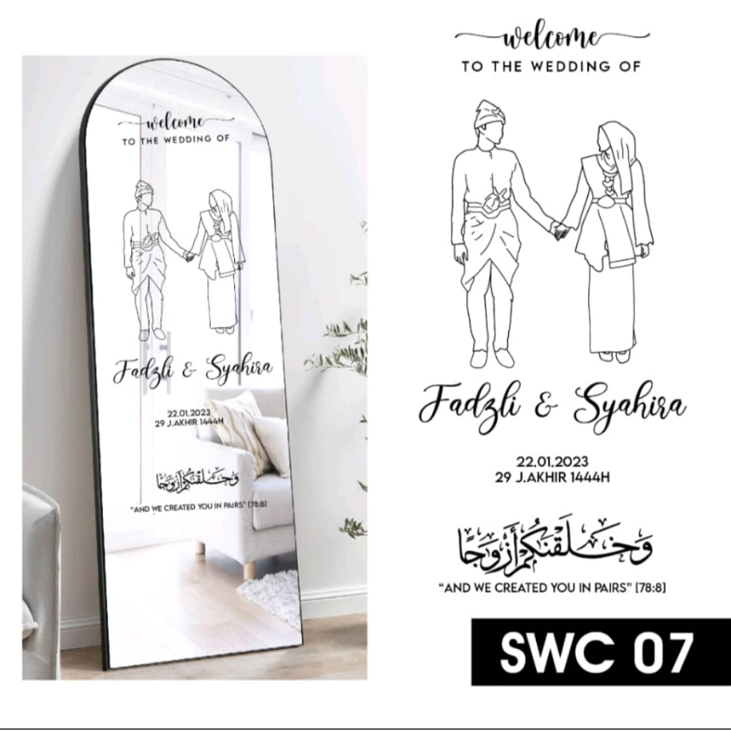 STICKER CUSTOM WELCOME BOARD CERMIN : STICKER SAHAJA (DESIGN IKUT SAIZ ...