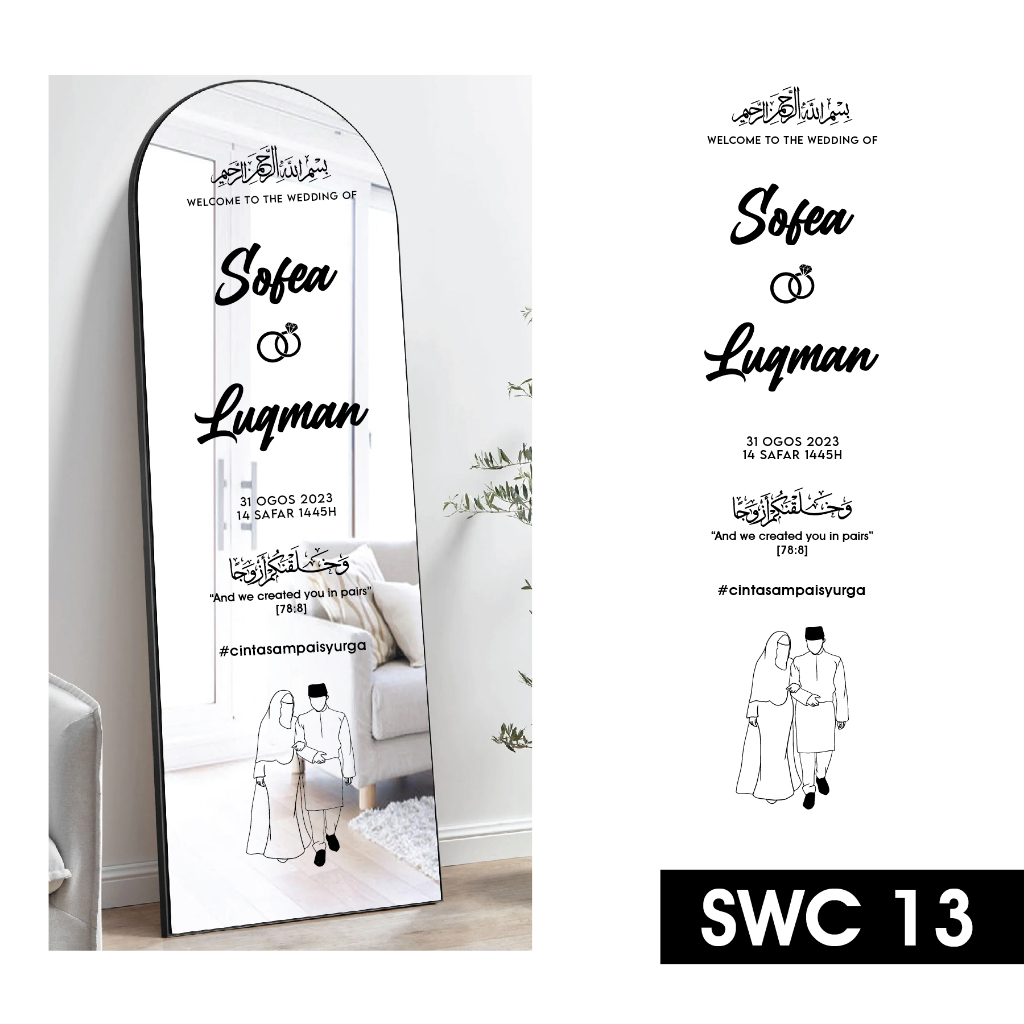 STICKER CUSTOM WELCOME BOARD CERMIN : STICKER SAHAJA (DESIGN IKUT SAIZ ...