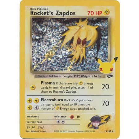 Rocket's Zapdos - 15/132 - Holo Rare (Classic Collection) - Pokémon ...