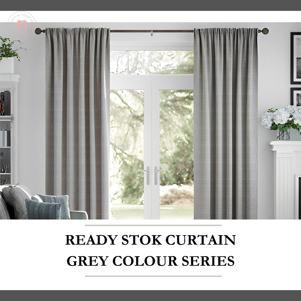Langsir 80% - 95% Blackout UV Protact Grey Series Jenis Plain, 3D ...