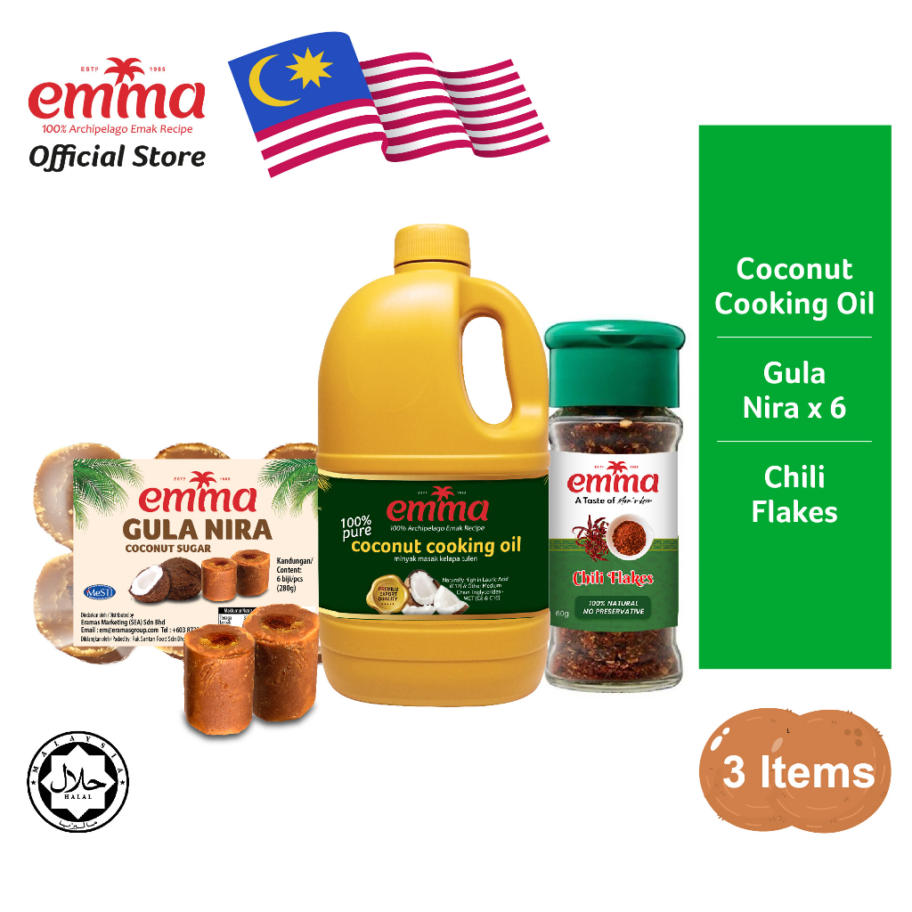 PAKEJ RAHMAH 2 - COCONUT COOKING OIL, GULA NIRA, WHITE PEPPER, MINYAK ...