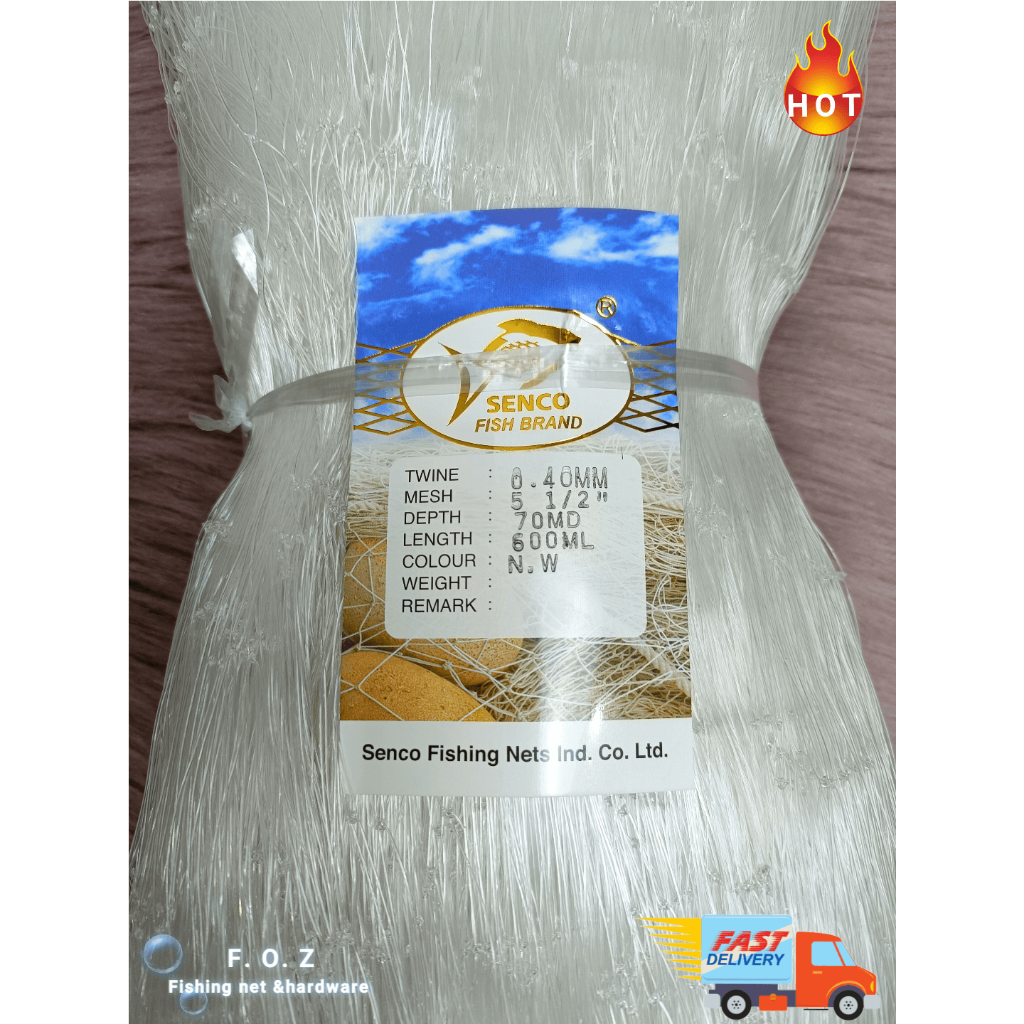 Jaring Ikan 0.40mm x 5-1/2" x 70MD x 600ML Pukat Tangsi | Isi Kosong ...
