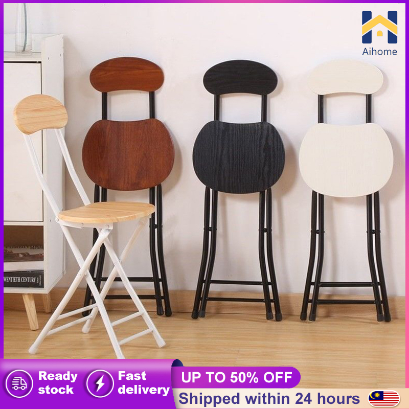 AH Portable Folding Chair Metal frame foldable Backrest stool chair ...