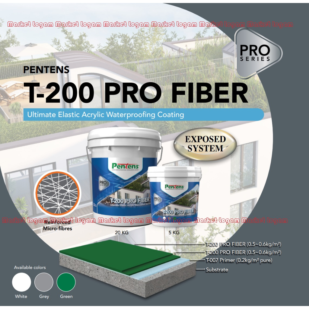 20KG Pentens T200 PRO FIBER / PENTENS T-200 Resistant Elastomeric ...