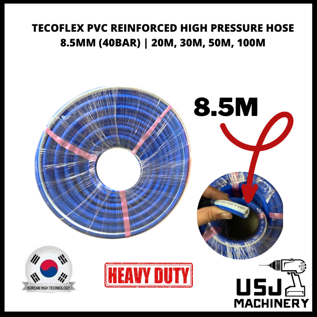 TECOFLEX PVC Reinforced High Pressure Hose 8.5MM (40Bar) - Heavy Duty ...