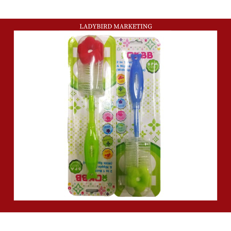 OKBB 】Bottle & Nipple Brush ( with sponge tip ) BB-304 / Berus Botol ...