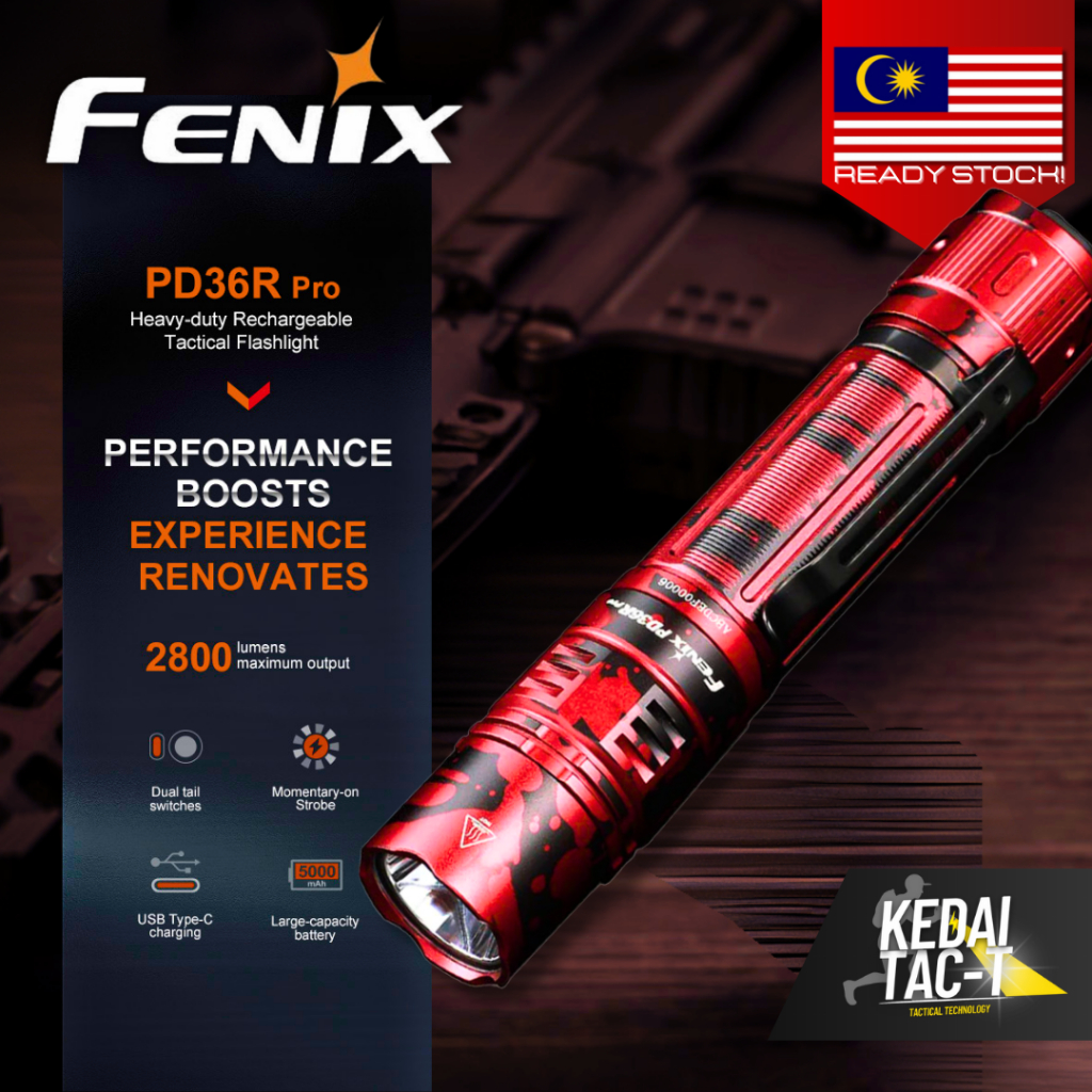 FENIX PD36R Pro Red Camo - Luminus SFT-70 LED 2800L Rechargeable ...
