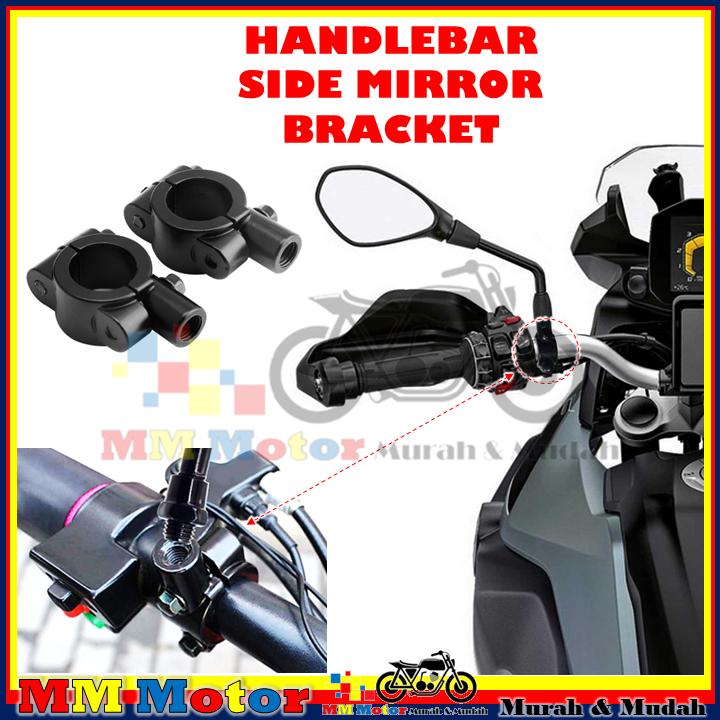 UNIVERSAL HANDLEBAR SIDE MIRROR BRACKET HEAVY DUTY HANDLE BAR MOUNT ...