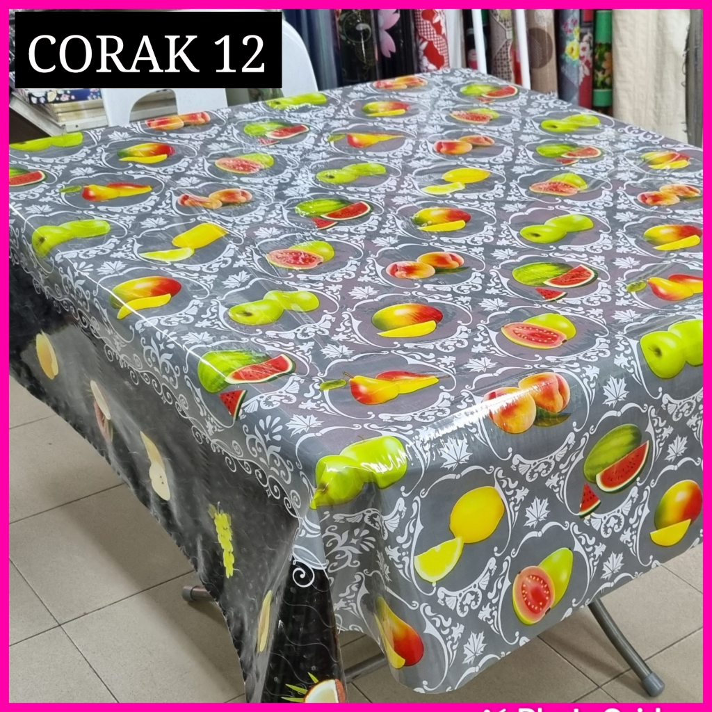 Alas Meja Makan JERNIH Tebal/Nipis & Corak Bunga / meter / Lapik Meja ...