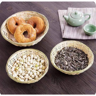 Round Bamboo Basket Roti Basket Rattan Bakul Rotan Bulat Raga Buluh ...