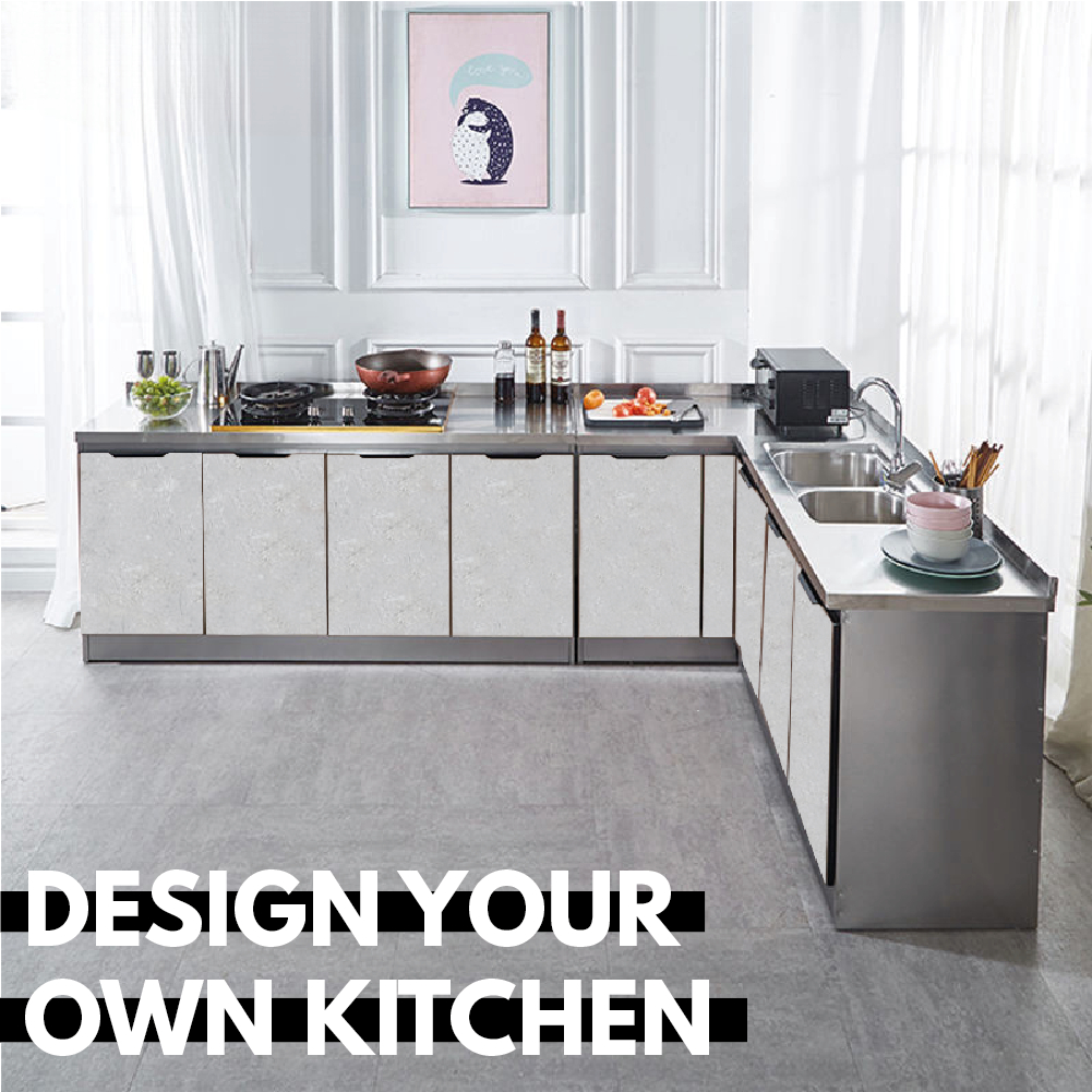 Stainless Steel Kitchen Cabinet Sets kichen Sink Base Simple Cabinet ...